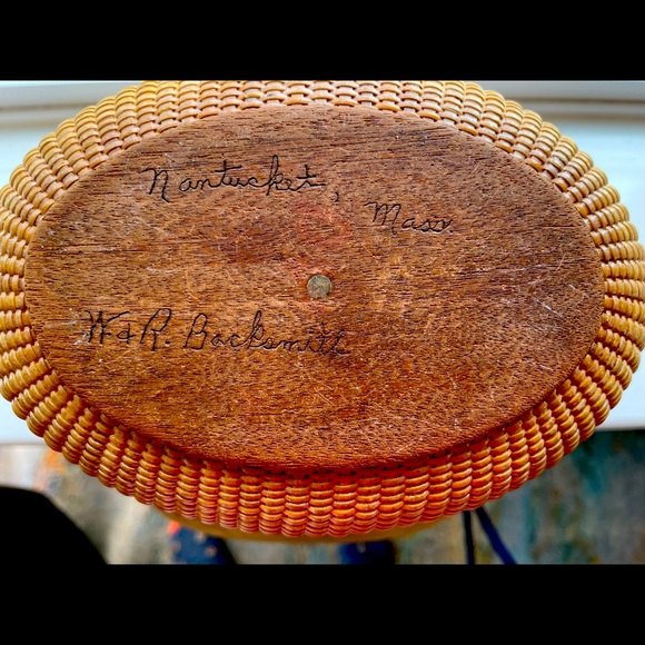 Bags | Authentic Nantucket Basket Pocketbook With Ivory Whale And Clasp ...